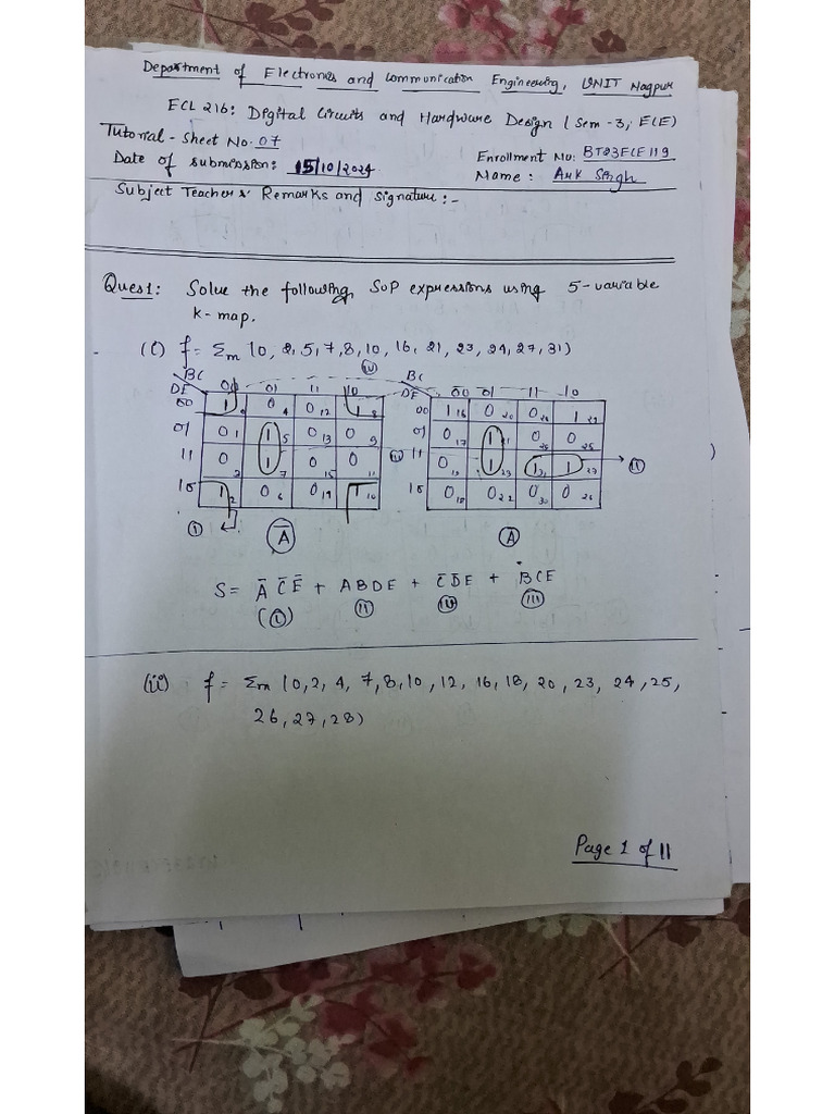 assignment DIGITAL CKT | PDF assignment DIGITAL CKT | PDF