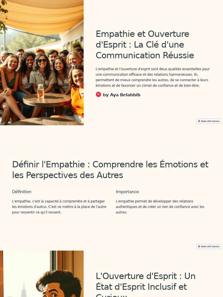 Empathie Et Ouverture DEsprit La Cle Dune Communication Reussie 2 | PDF ...