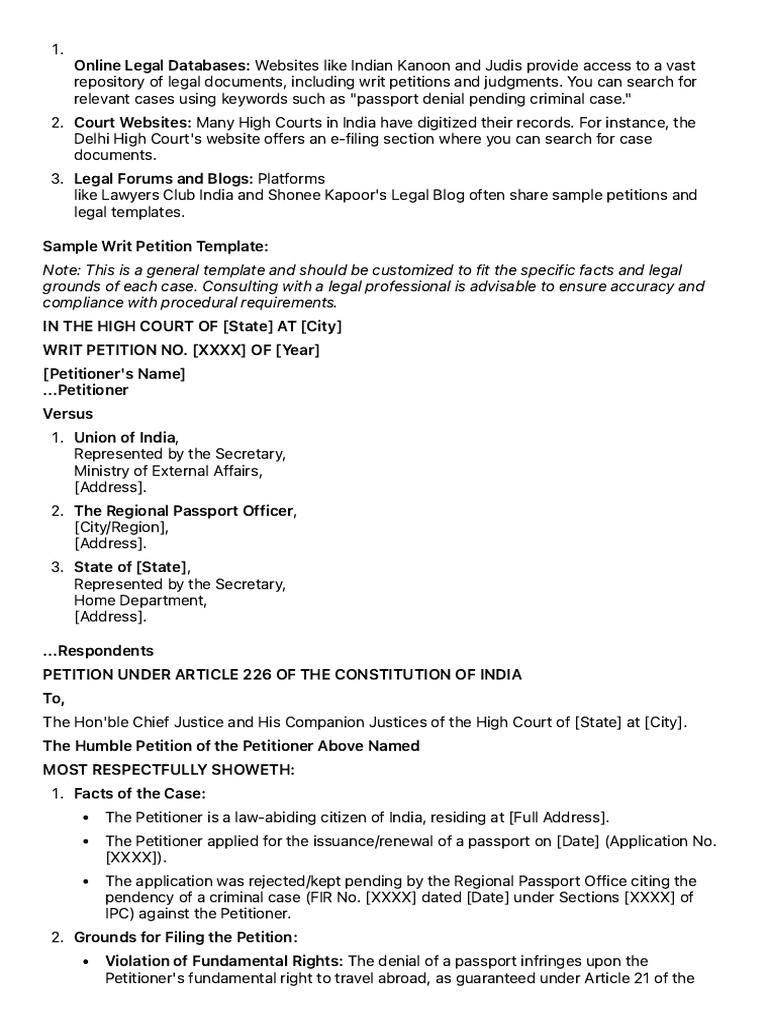 Asylum Motion and Documents | PDF | Writ | Government Of India