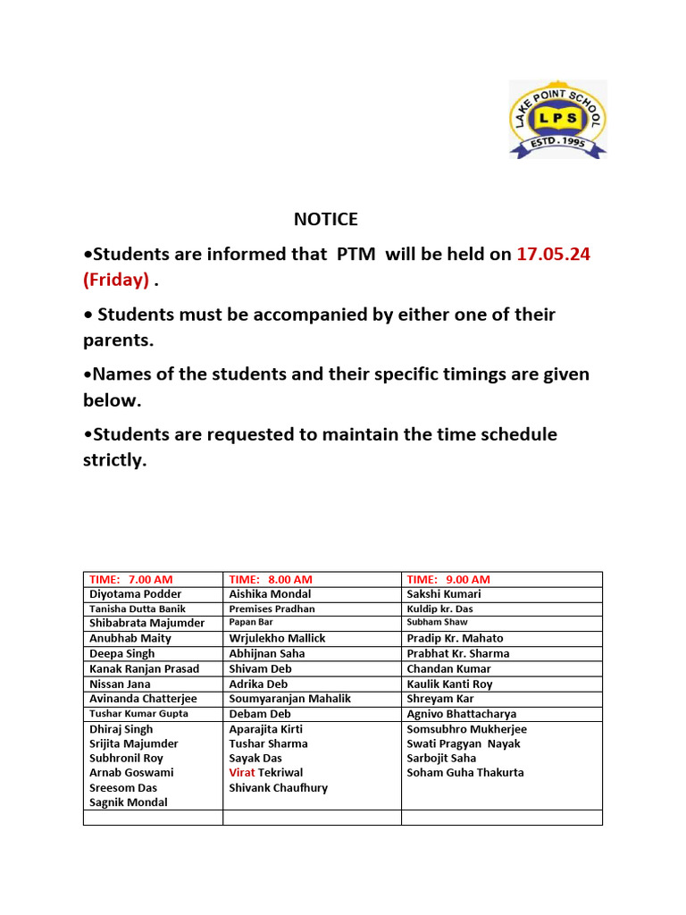 Class Test 1224 PTM | PDF
