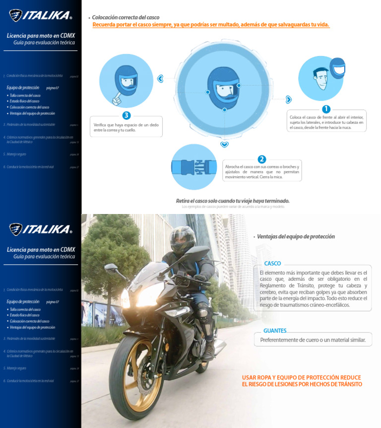 Licencia para Moto Parte 4 | PDF | Casco | Motocicleta