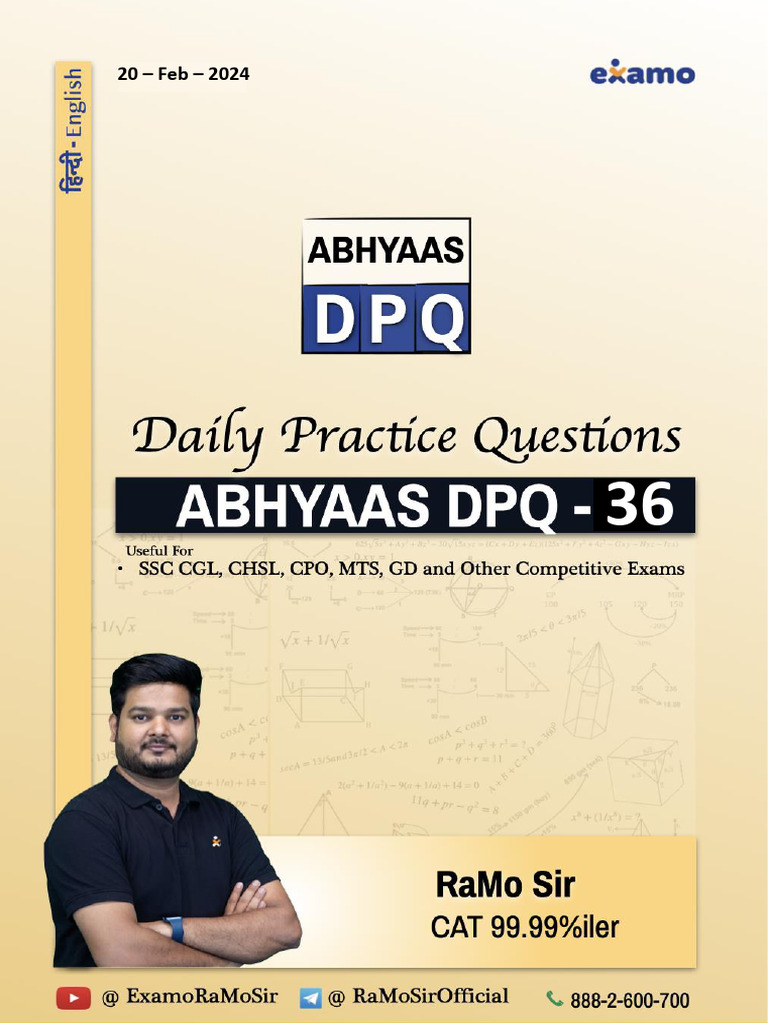 Abhyaas DPQ - 36 (By RaMo Sir) | PDF | Triangle | Euclid