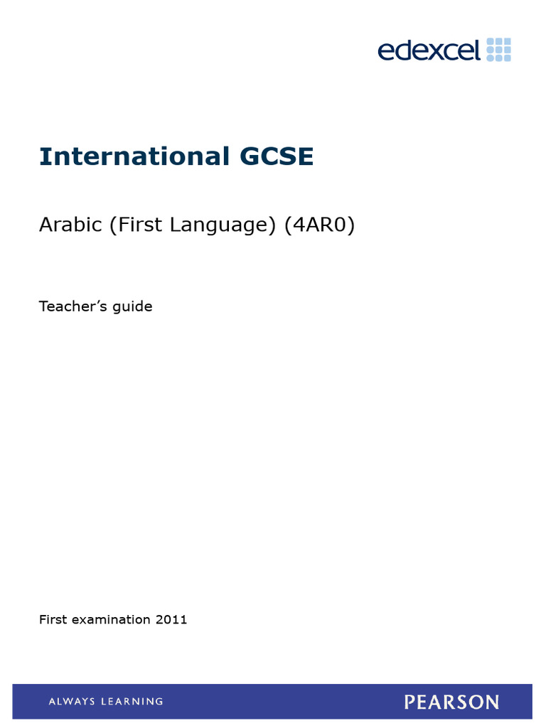 IGCSE Arabic First Language TSM | PDF | Qualifications | Human ...