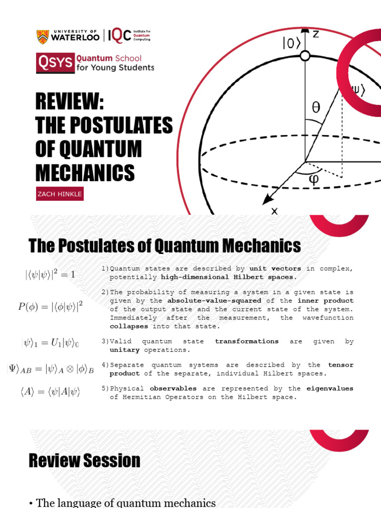 QSYS2022 11 ReviewSession ZH | PDF | Quantum Mechanics | Wave Function