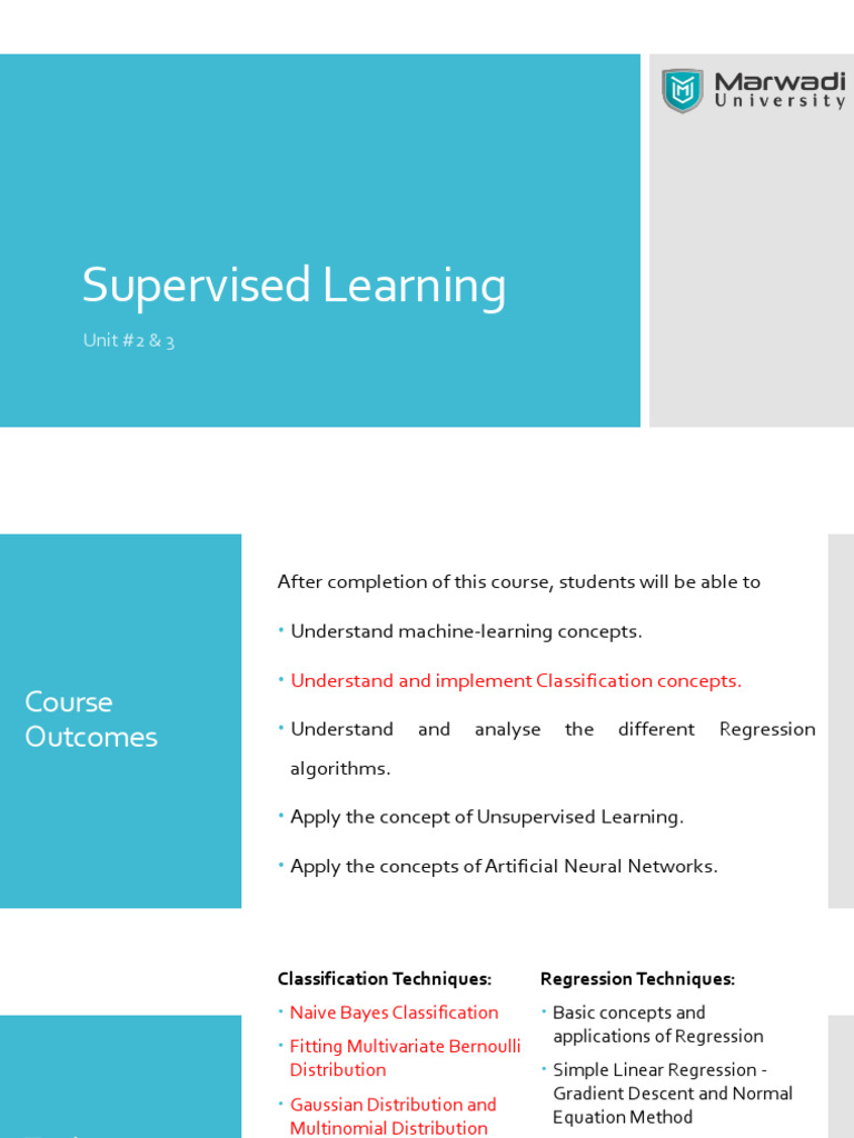 Ml Mu Unit 2 Supervised Learning Classification Techniques Pdf Support Vector Machine