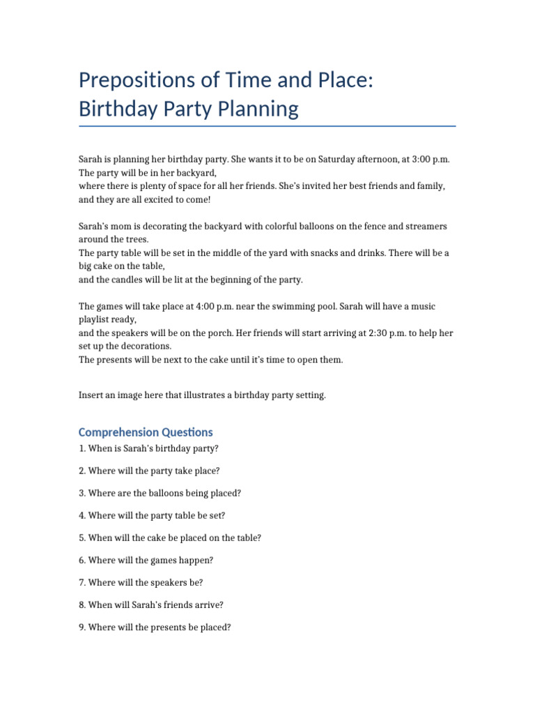Birthday Party Planning Guide | PDF