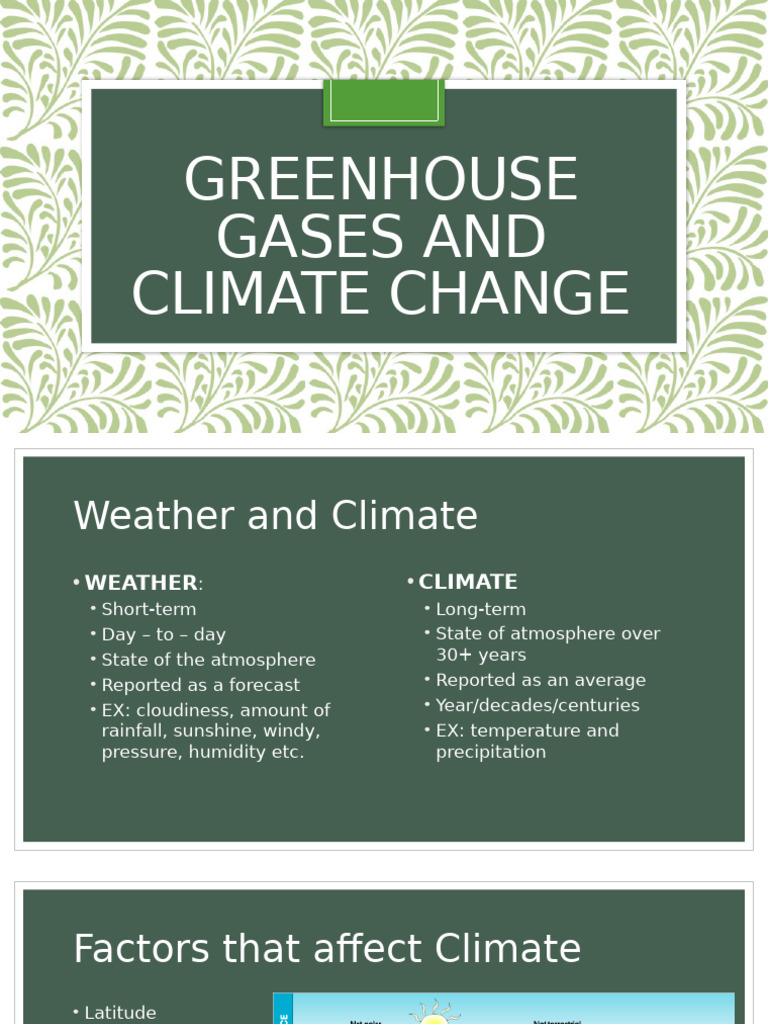 Greenhouse Gases and Climate Change Effects | PDF | Climate | Atmosphere