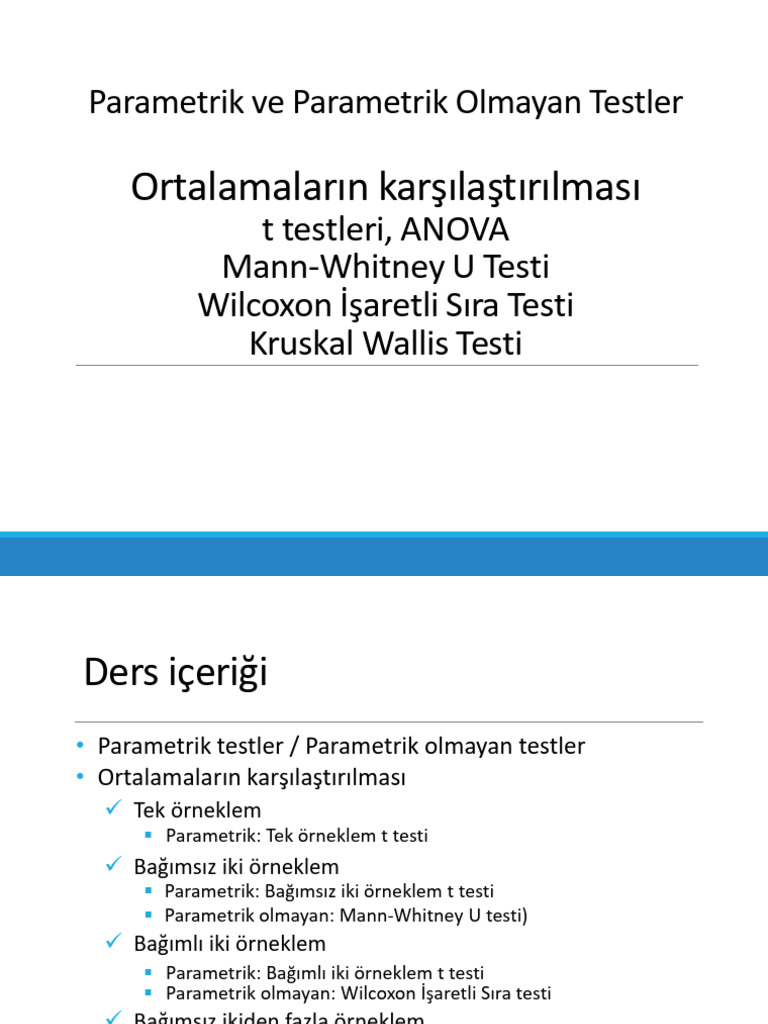 Parametrik Ve Olmayan | PDF