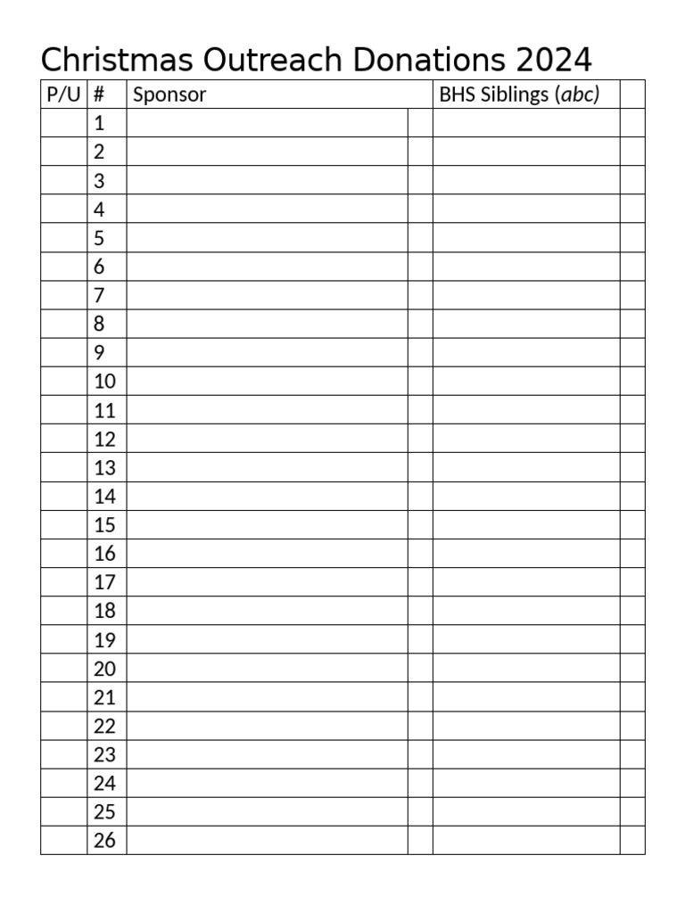 Christmas Giving Donations 2024 | PDF