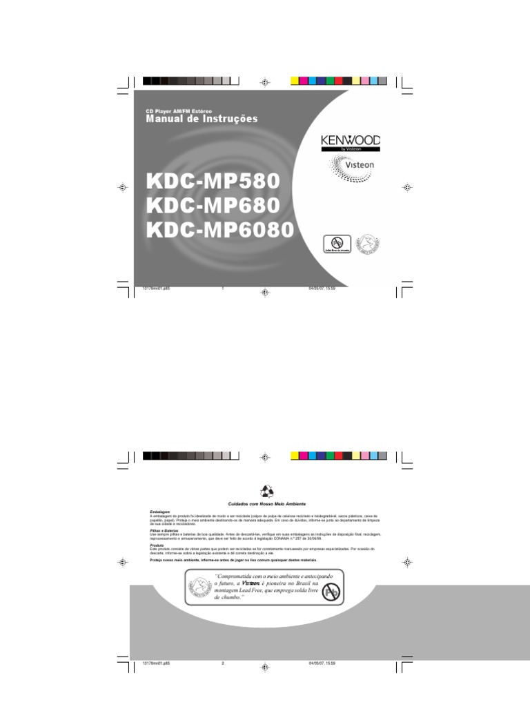 Kenwood Kdc-mp580 Manual | PDF | Disco compacto (CD) | MP3