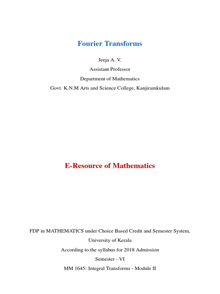 fourier-transform | PDF | Fourier Transform | Convolution