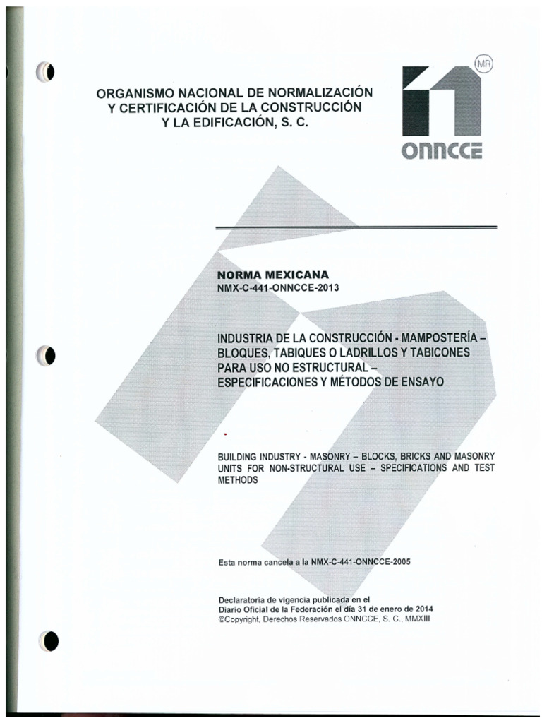 NMX C 441 Onncce 2013 | PDF