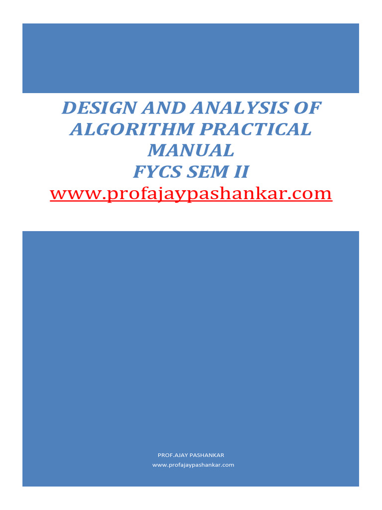 Fycs Daa Practical Manual | PDF | Matrix (Mathematics) | Algorithms And Data Structures