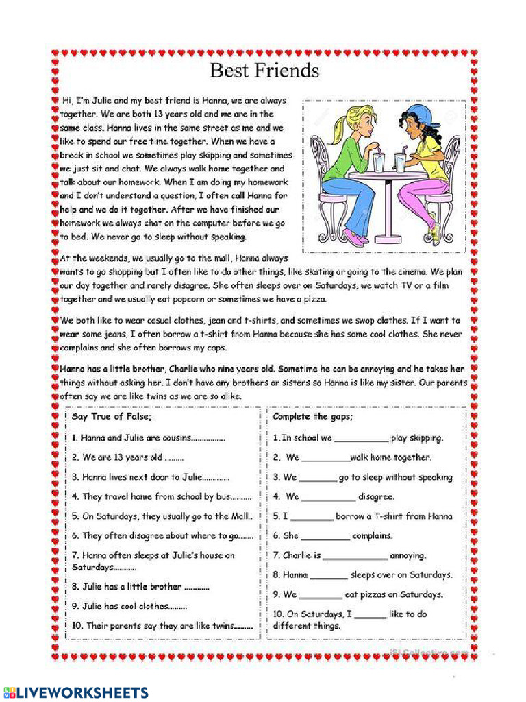 Best Friend - Present Simple Reading | PDF