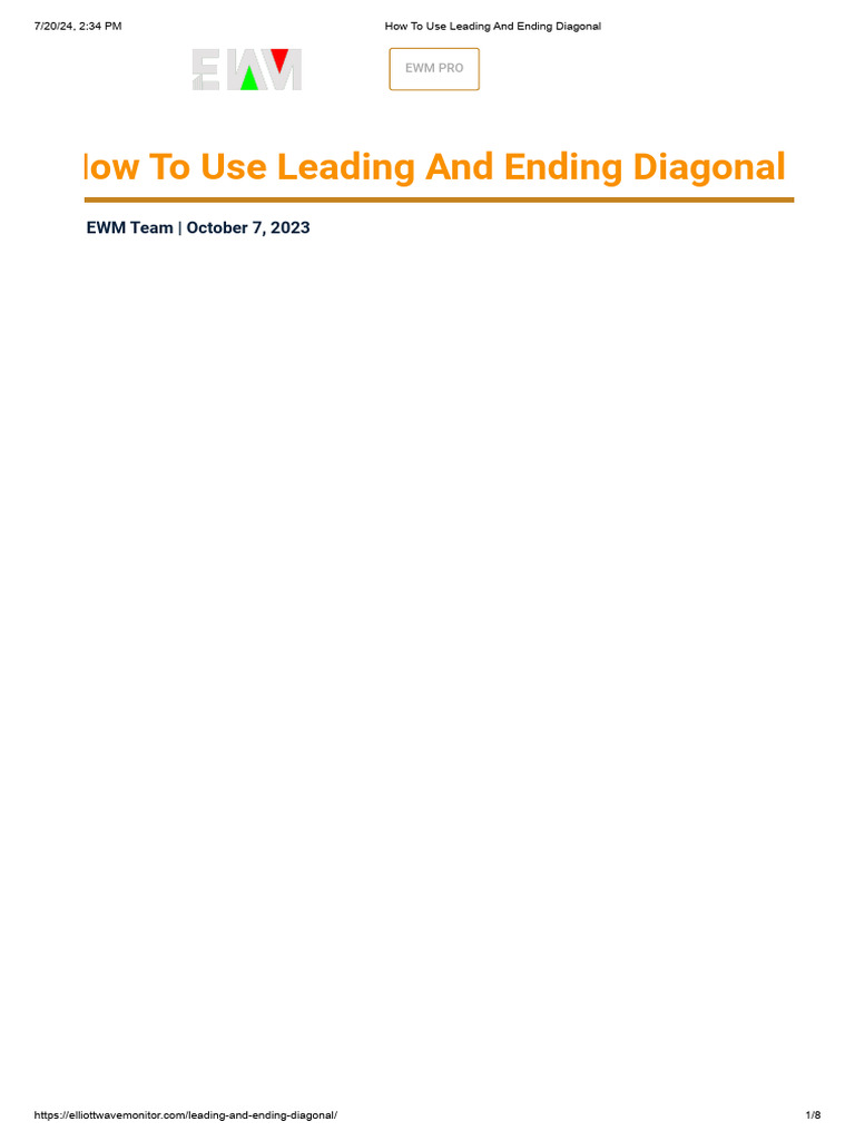 Elliott WaveHow To Use Leading and Ending Diagonal 5 | PDF | Market ...