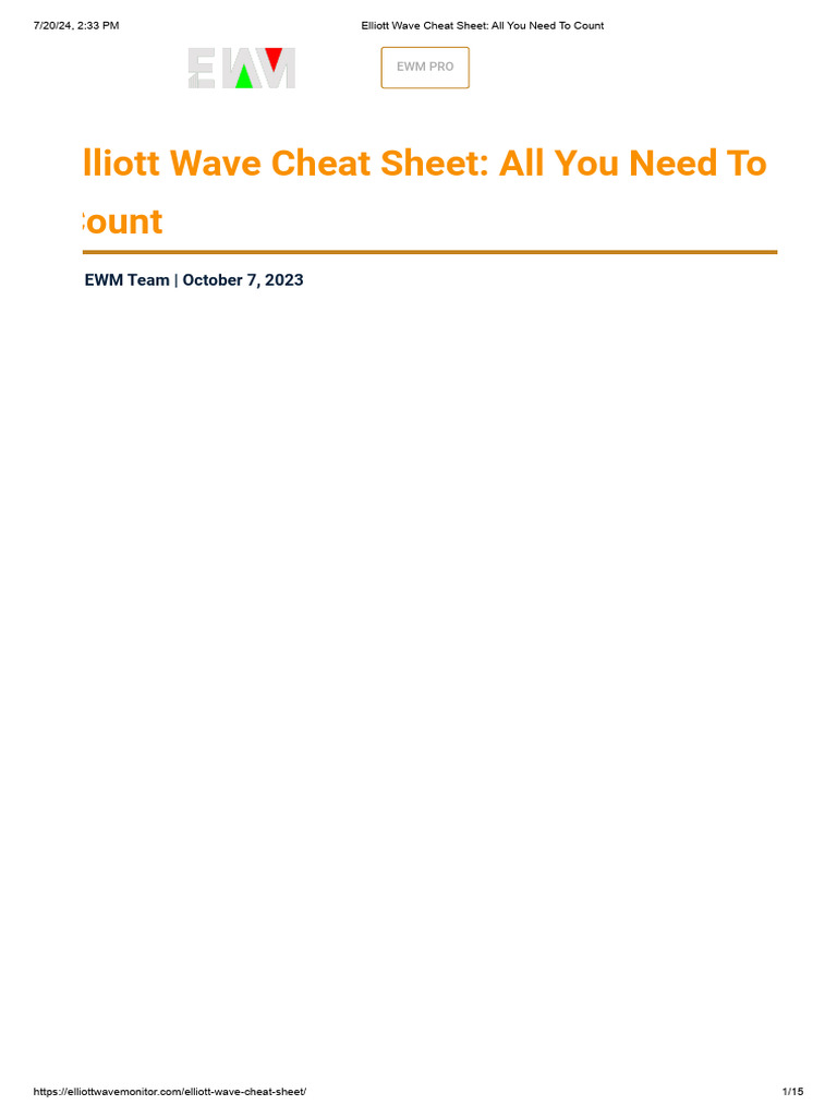 Elliott Wave Patterns Cheat Sheet | PDF | Market (Economics) | Economies