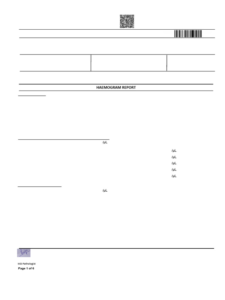 Haemogram Report | PDF | Thyroid Stimulating Hormone | Hypothyroidism