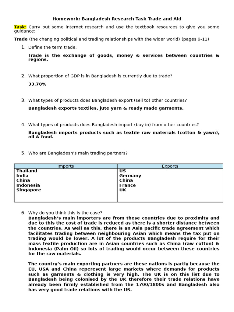 (GCSE) Geography - Trade & Aid | PDF | Aids | Poverty