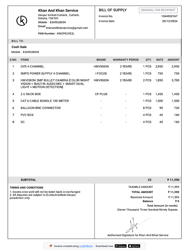 1364532167-Sales Invoice-Cash Sale | PDF | Electronics