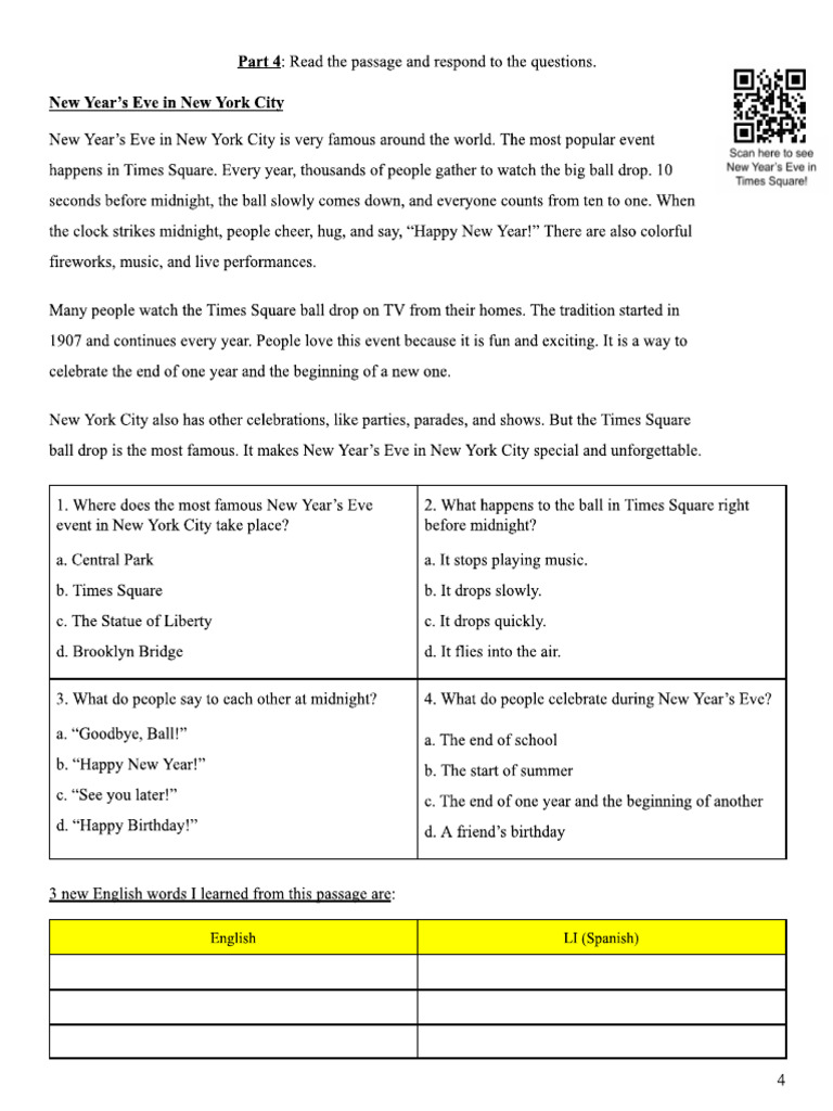 New Year Activity | PDF