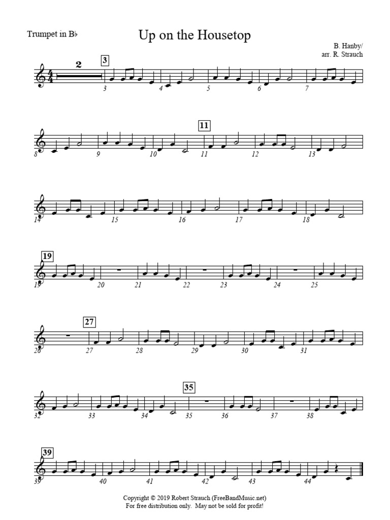Up On The Housetop Trumpet | PDF
