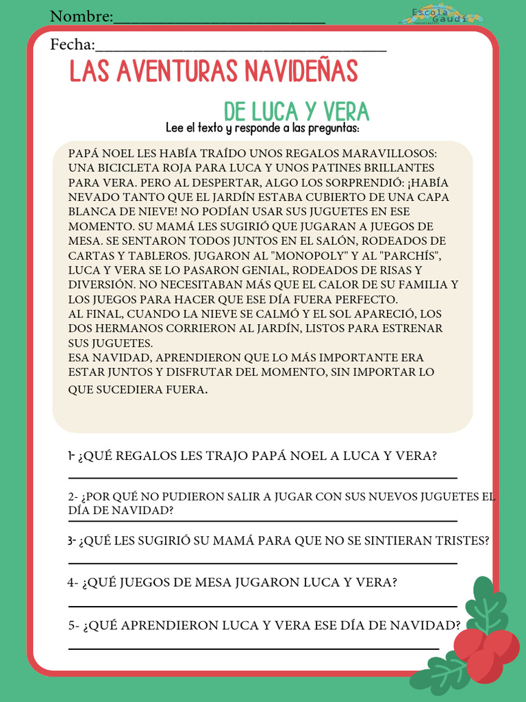 Comprension Lectora Navidad - Removed | PDF | Navidad | Reyes Magos