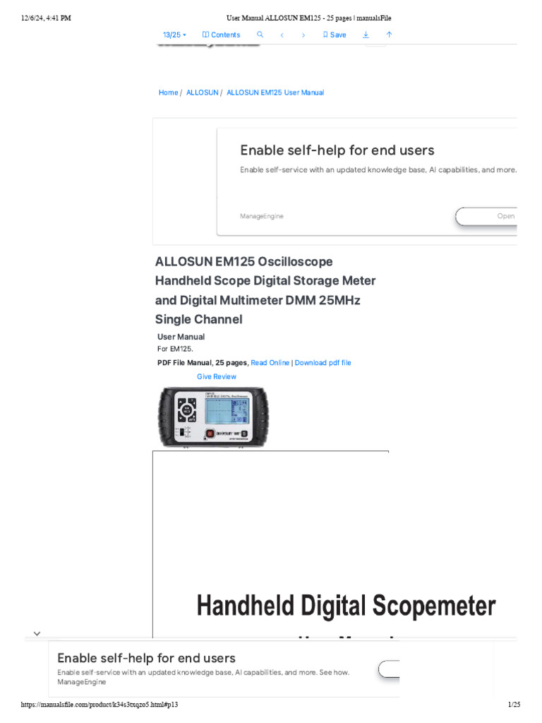 User Manual ALLOSUN EM125 - 25 Pages - ManualsFile | PDF | Software ...