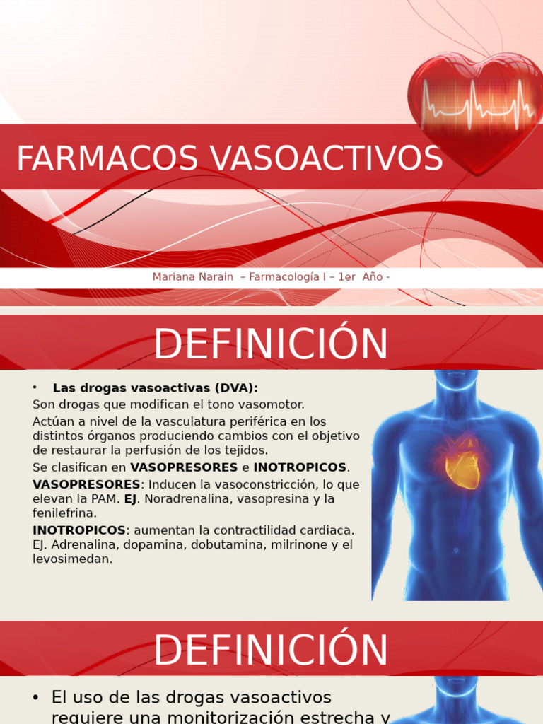 FARMACOS VASOACTIVOS MARIANA (2) | PDF | Norepinefrina | Fisiología