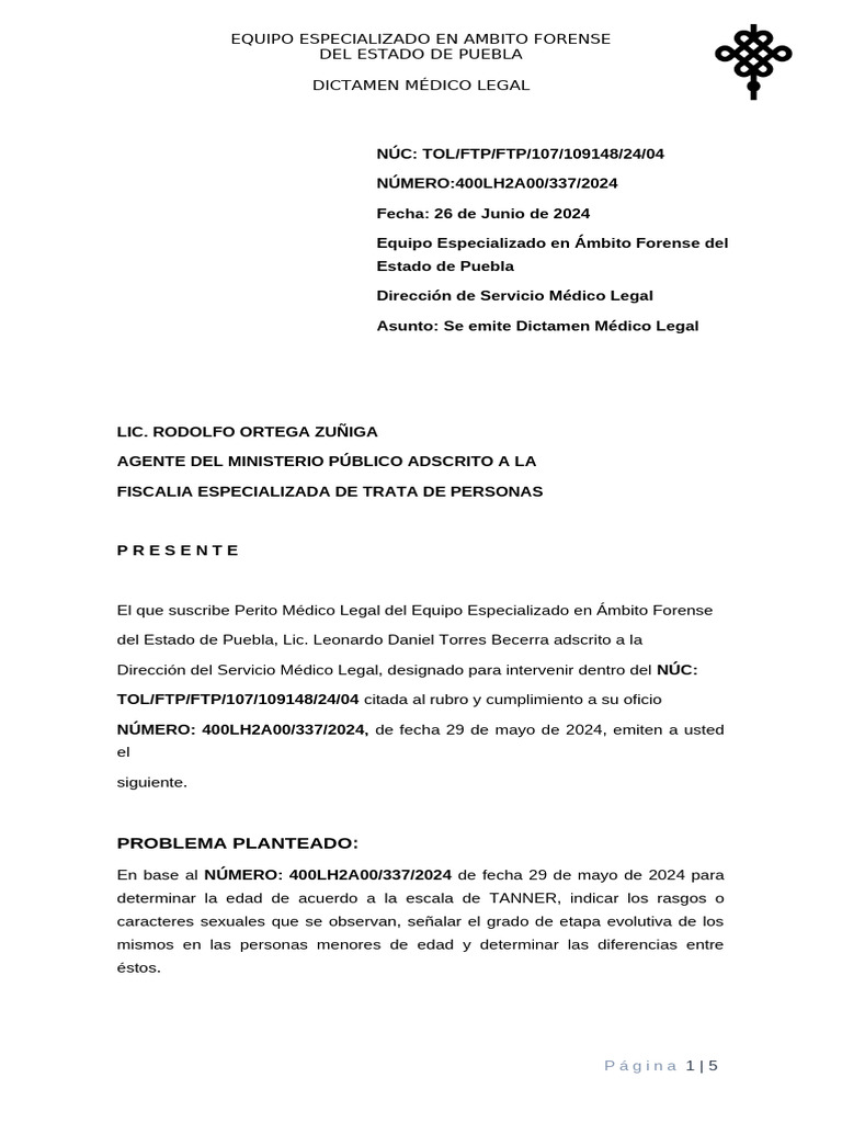 Dictamen Médico Legal | PDF | Pecho | Características sexuales secundarias