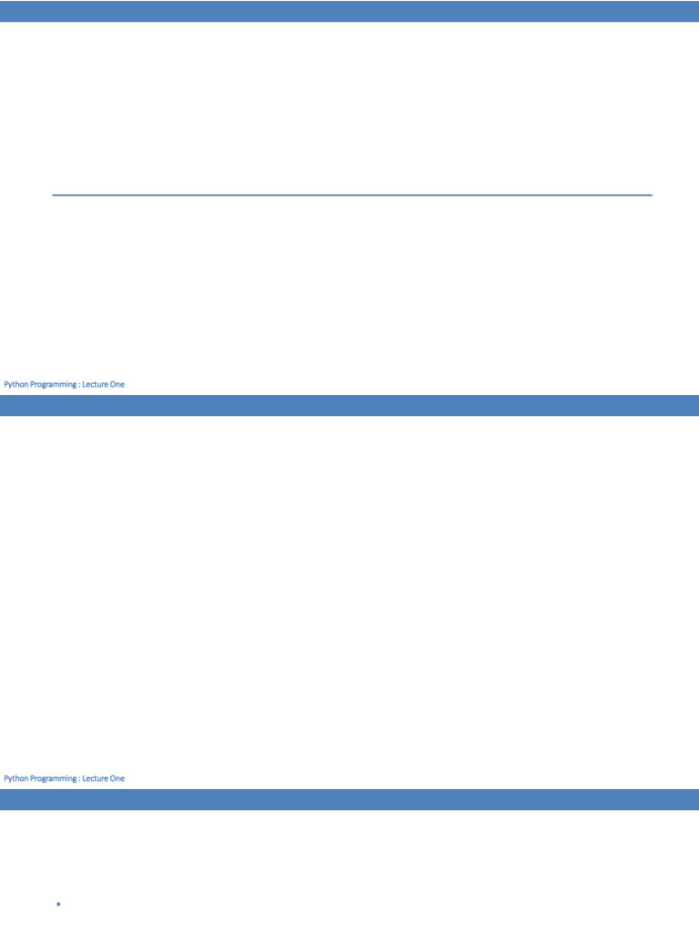 Python Lecture 1 (Introduction) | PDF | Python (Programming Language) | Bracket