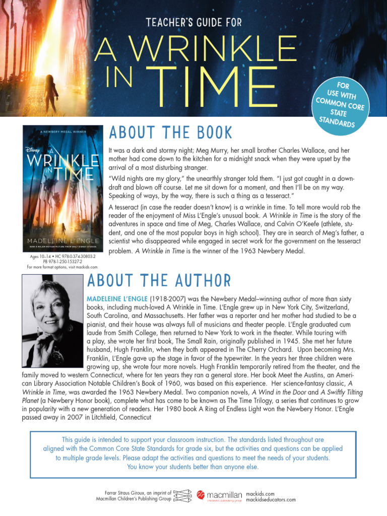 Wrinkle in Time With Movie Activities Common Core Guide | PDF