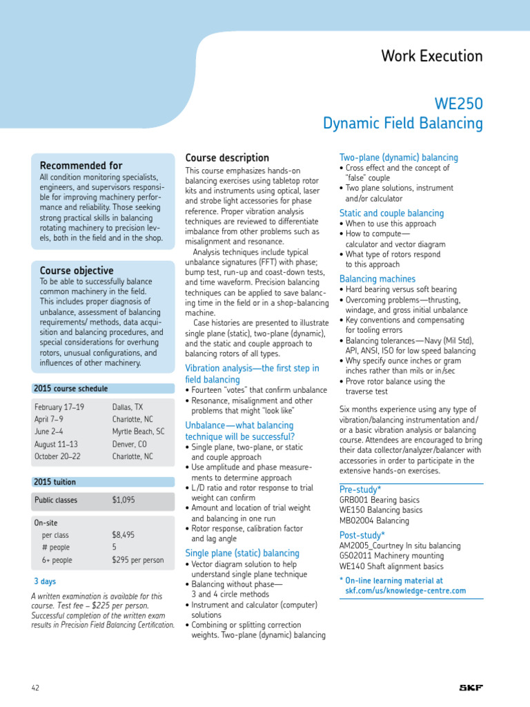Dynamic Field Balancing Certification | PDF