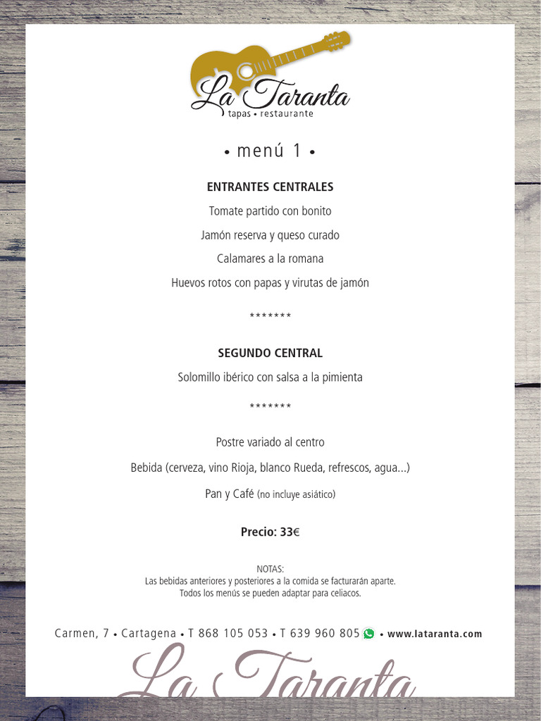 Menus de Grupo La Taranta 2024 | PDF | Alimentos | Cocina