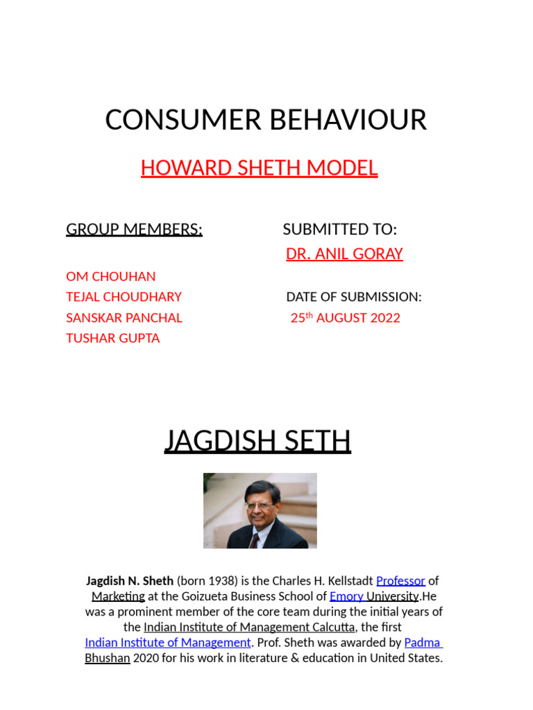 CONSUMER BEHAVIOUR | PDF | Behavior | Consumer Behaviour
