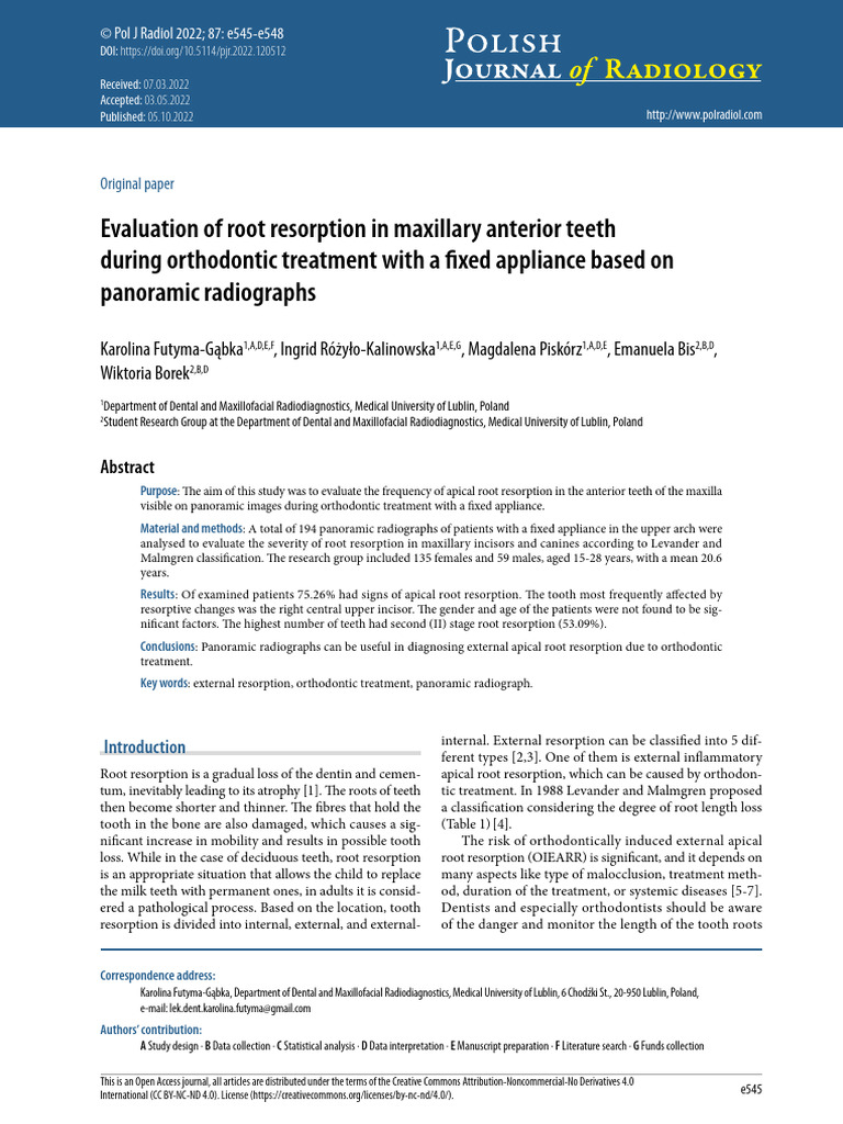 #6 Root Resorption Maxillary Anteriors | PDF | Orthodontics | Dental ...