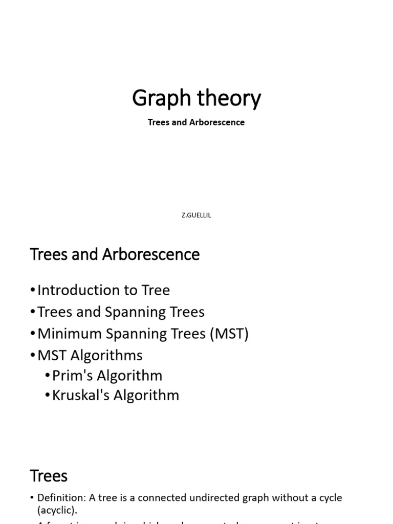 4-Graph Theory-Trees and Arborescence | PDF | Vertex (Graph Theory) | Computational Complexity ...