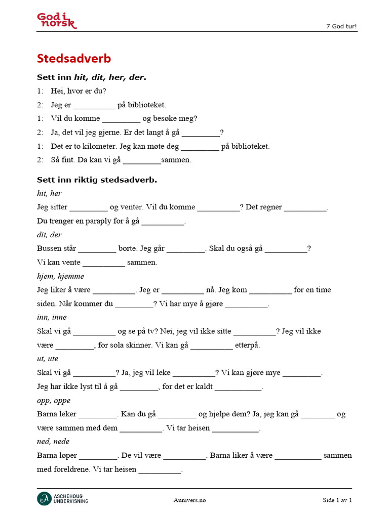 GIN1 K07 02 Stedsadverb | PDF