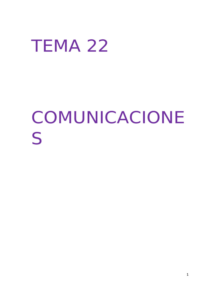 Tema 22. Comunicaciones | PDF | Antena (Radio) | Radio