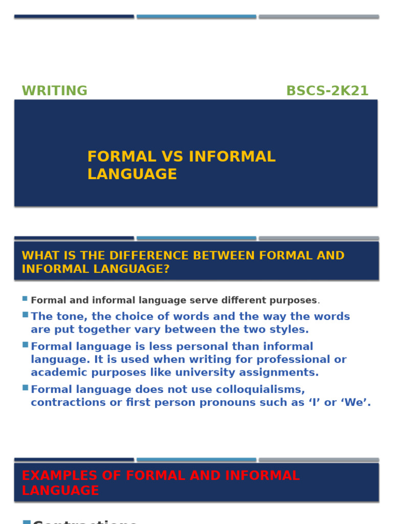Formal vs Informal Language Guide | PDF | Linguistic Typology | Linguistics