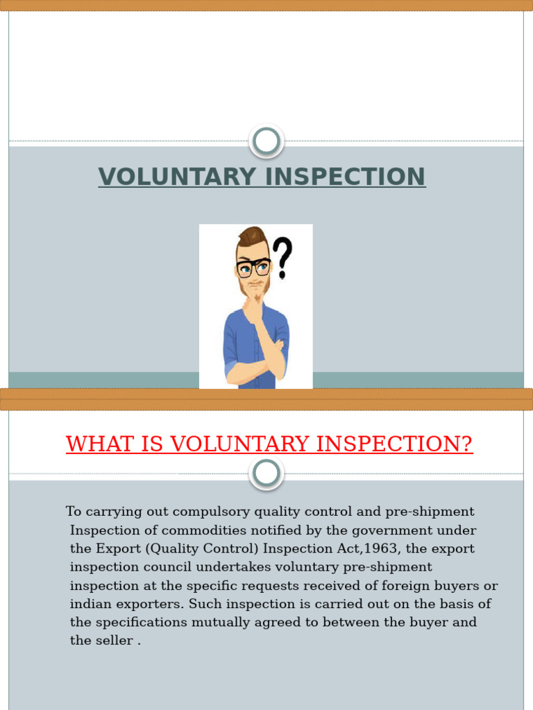 VOLUNTARY INSPECTION | PDF | Letter Of Credit | Economies