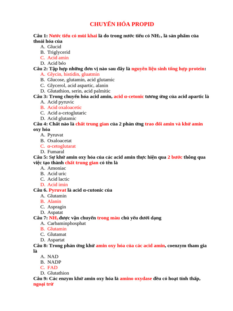 CHUYỂN HÓA PROPID | PDF