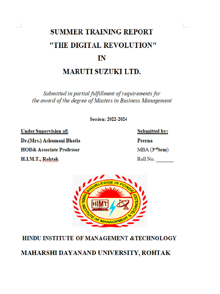 Tushar STR FINAL | PDF | Marketing | Marketing Research