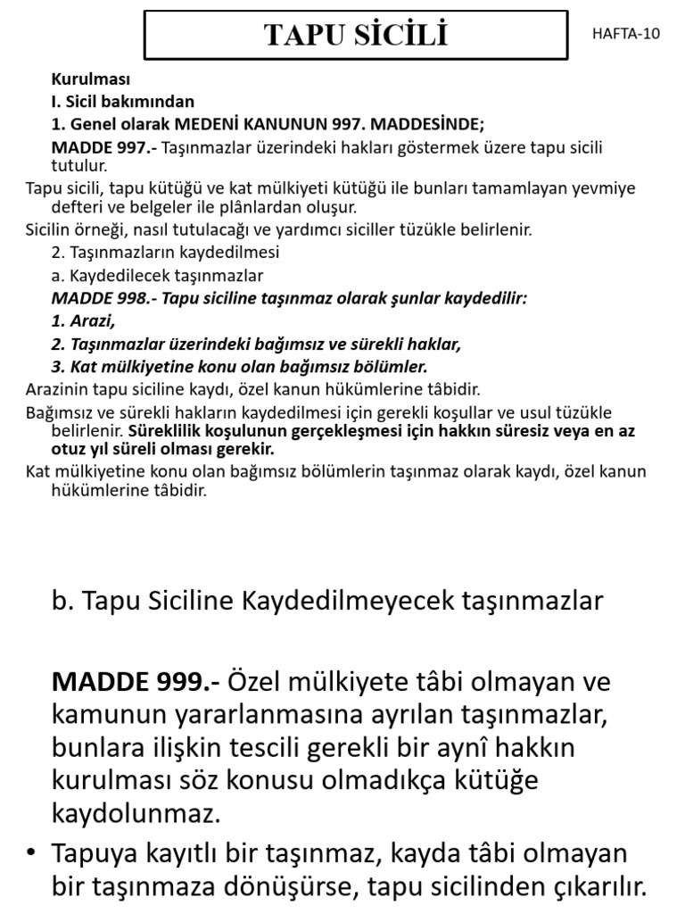 Eşya Hukuku Hafta5 | PDF