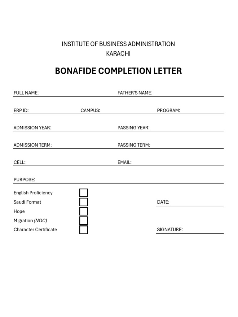 Bonafide Completion Form 15022017 | PDF