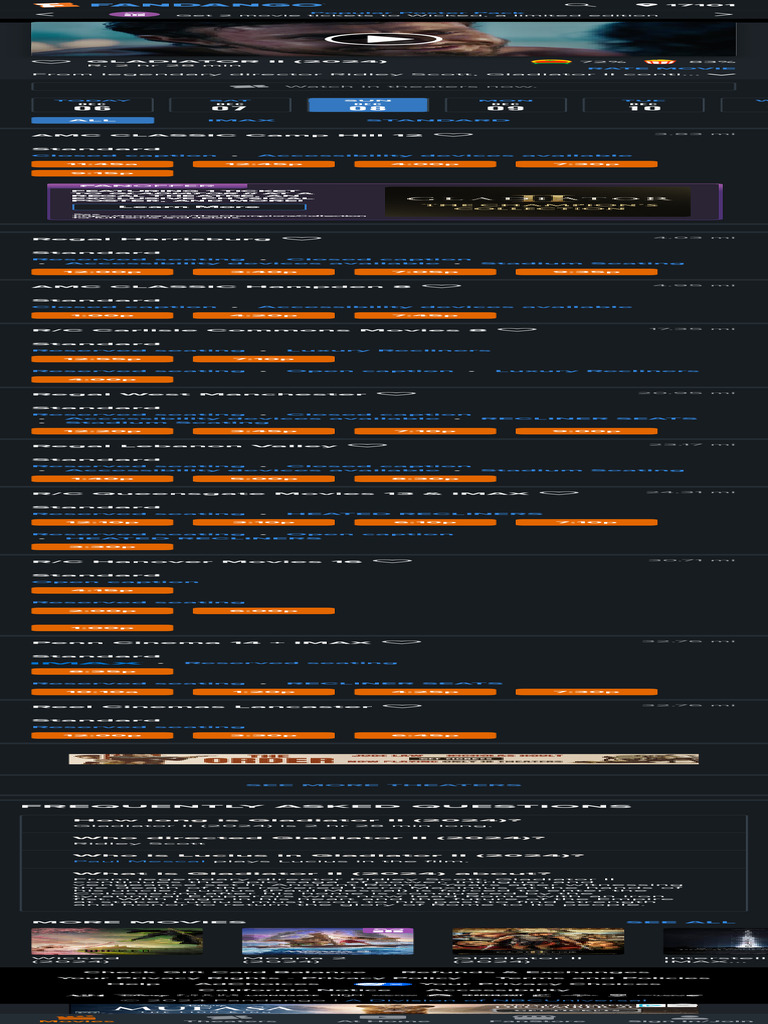 Gladiator II (2024) Tickets & Showtimes Fandango | PDF