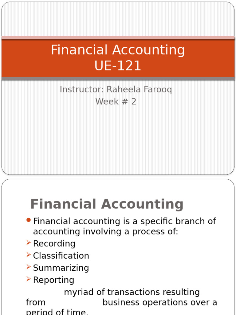 Financial Accounting Week # 2 | PDF | Financial Accounting | Income ...