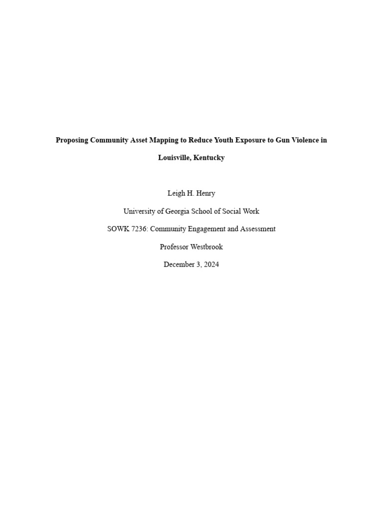 Community Asset Mapping to Combat Gun Violence | PDF | Violence | Community