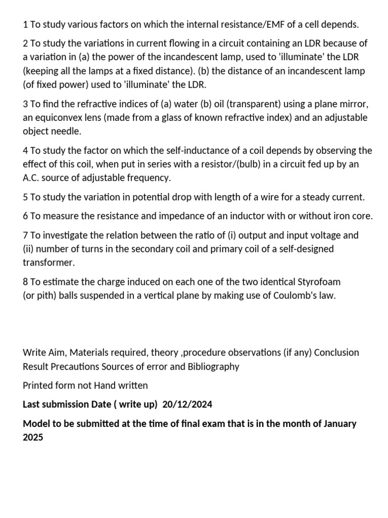 Physics Project 2024-25 Class 12 | PDF