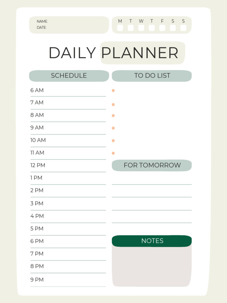 Weekly and Monthly Planner Template | PDF