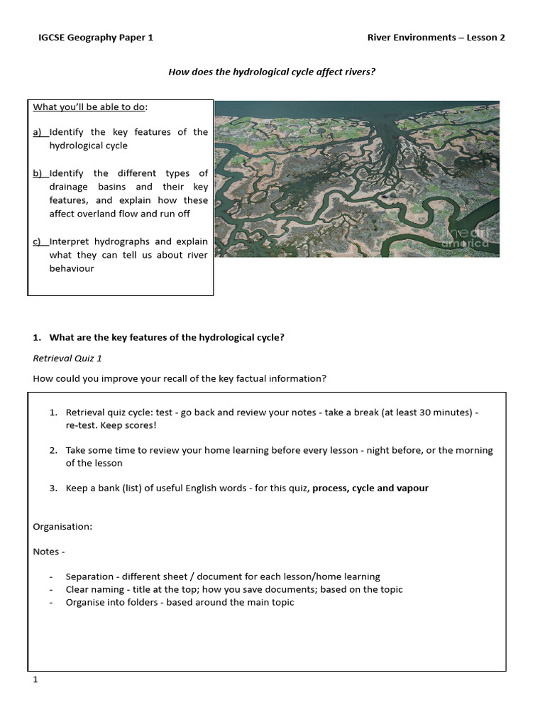 Hydrological Cycle and River Dynamics | PDF | River | Drainage Basin
